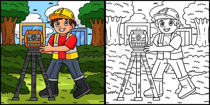 Construction Engineer Surveying Tool Illustration Stock Vector ...