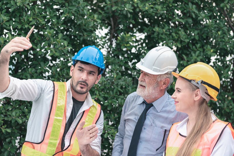 Construction Team Work, they`re Talking about New Project, Top V Stock ...