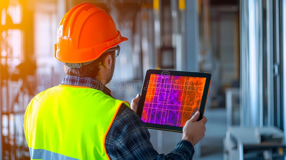 Construction Engineer Using Digital Tablet with Augmented Reality ...