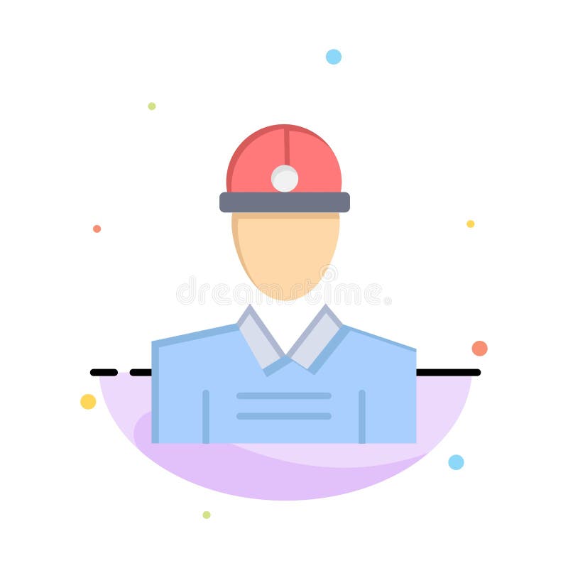 Construction, Engineer, Worker, Work Business Logo Template. Flat Color ...