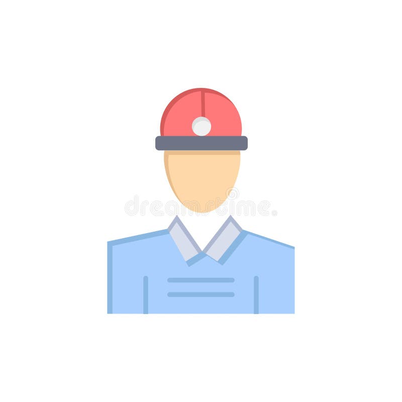 Construction, Engineer, Worker, Work Flat Color Icon. Vector Icon ...