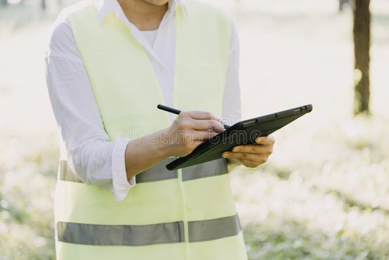 Construction Engineer Working at Blueprint To Build Large Commercial ...