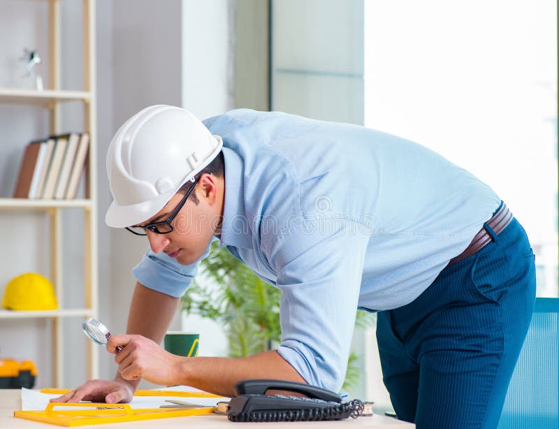 Construction Engineer Working on New Project Stock Photo - Image of ...