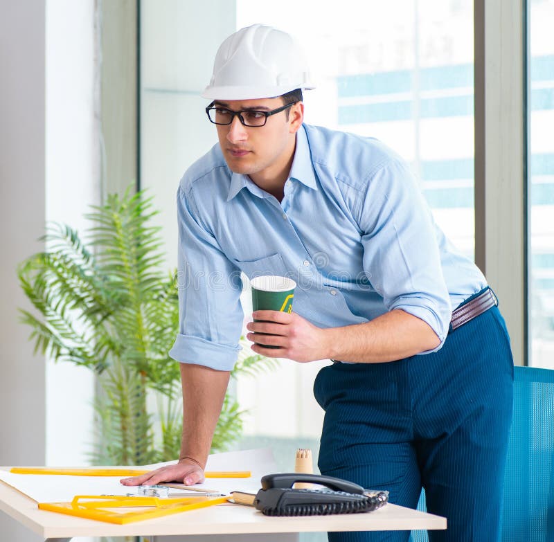 Construction Engineer Working on New Project Stock Photo - Image of ...