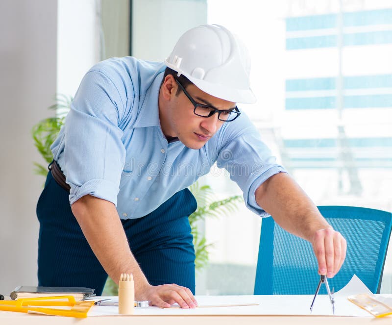 Construction Engineer Working on New Project Stock Photo - Image of ...