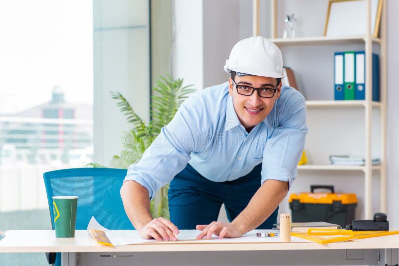The Construction Engineer Working on New Project Stock Image - Image of ...