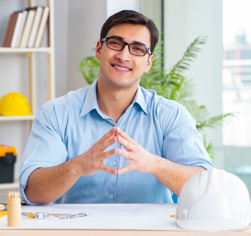 Construction Engineer Working on New Project Stock Image - Image of ...