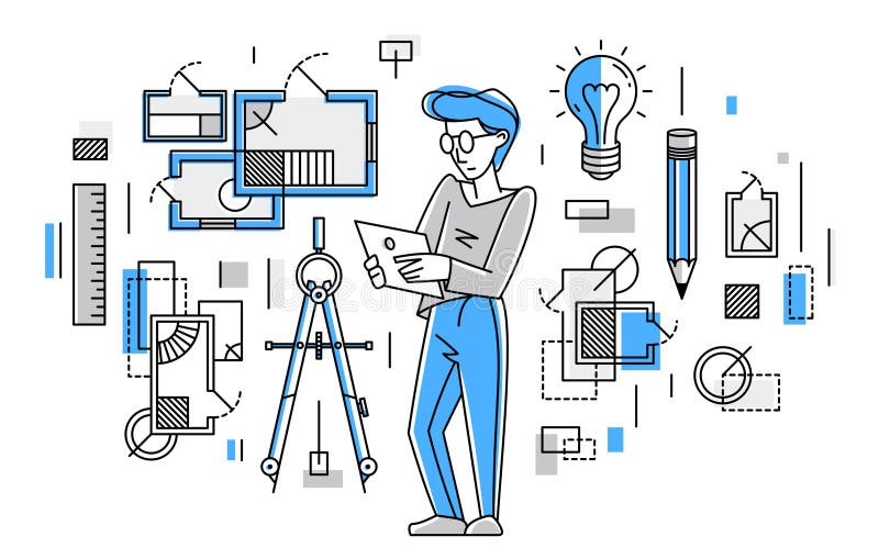 Engineer Working on a Project, Mechanic Specialist Doing His Job on ...