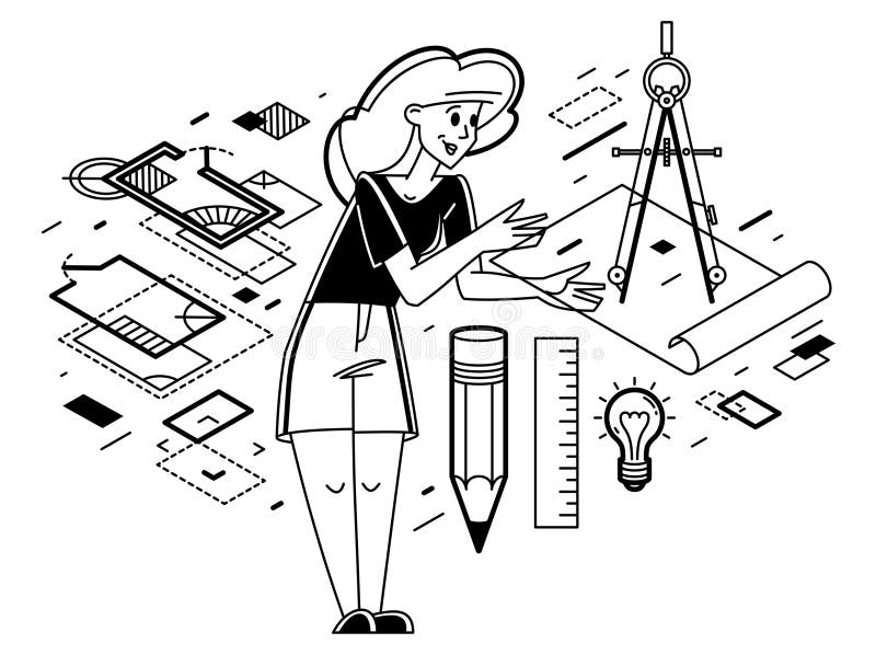 Construction Engineer Working on a Project, Building Architecture ...