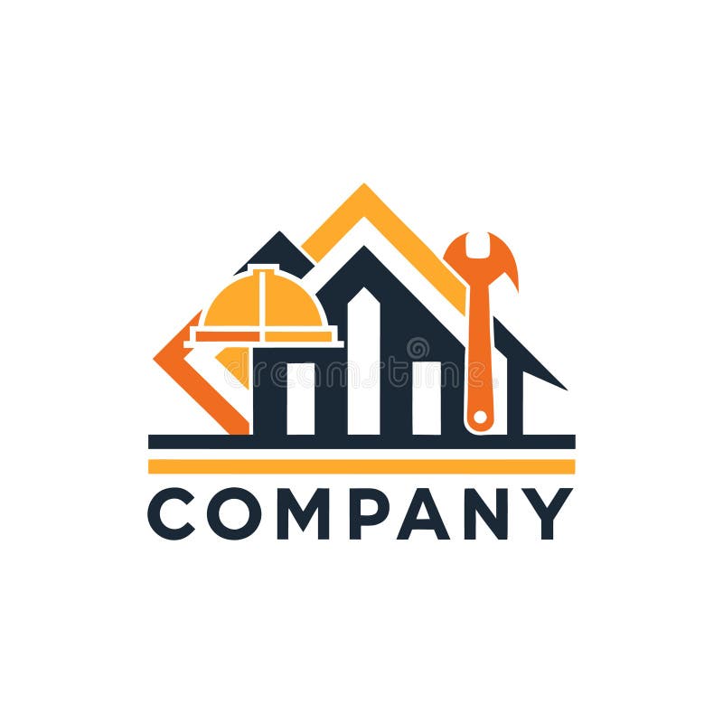 Construction and Engineering Company Logo with House and Tools Stock ...