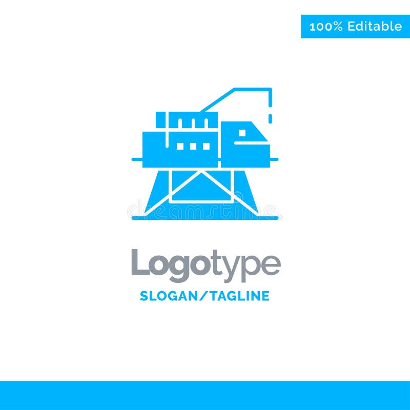 Construction, Engineering, Laboratory, Platform Blue Solid Logo ...