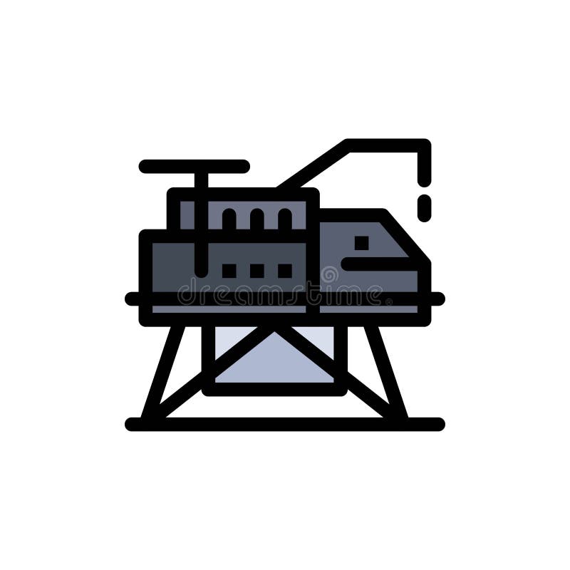 Construction, Engineering, Laboratory, Platform Flat Color Icon. Vector ...