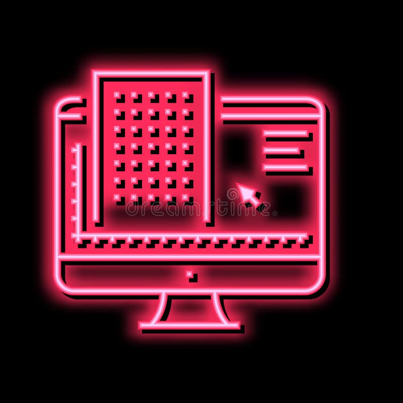 Construction Engineering Neon Glow Icon Illustration Stock Vector ...