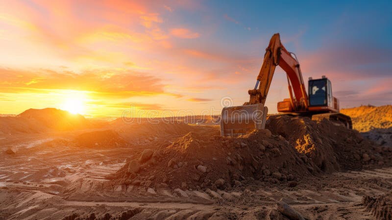 Construction Engineers Operating Heavy Machinery for Building Site ...