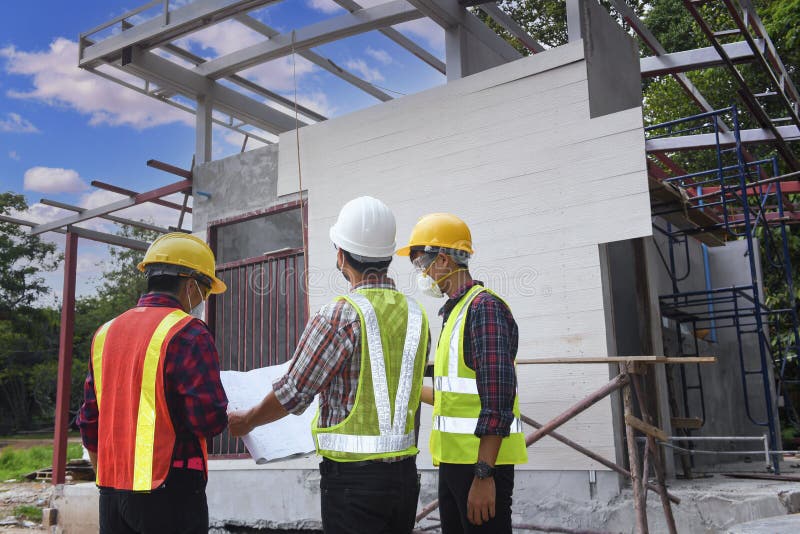 Construction Engineers Supervising Stock Image - Image of civil, earth ...