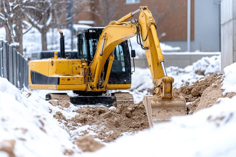 Construction Equipment in Action, Digging and Moving Soil in Various ...