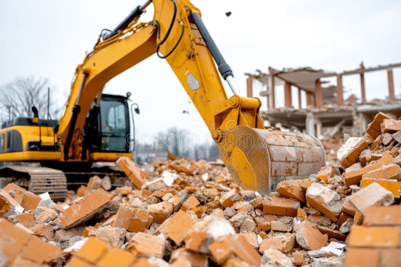 Construction Equipment in Action, Digging and Moving Soil in Various ...