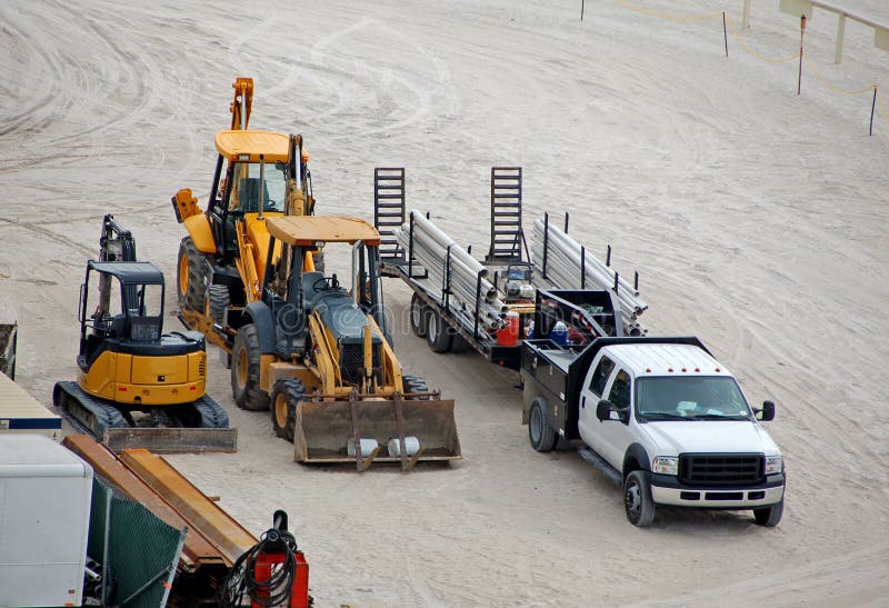 Construction Equipment on the Beach Stock Photo - Image of equipment ...