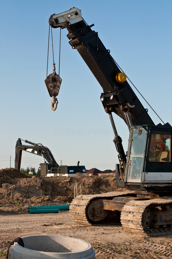 Construction Equipment at a Building Site Stock Photo - Image of ...