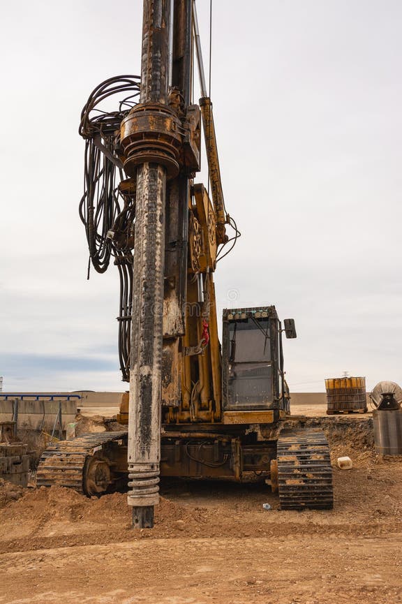 Construction Equipment for a Construction Site, Including a Large Drill ...