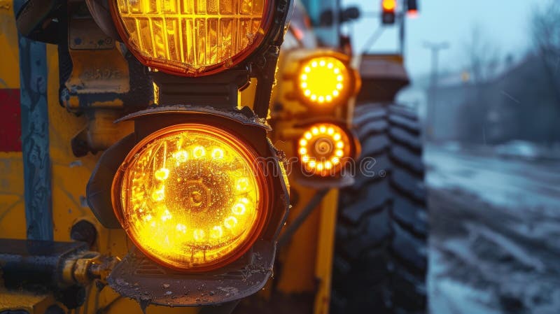 Construction Equipment Equipped with Headlights and Warning Signals To ...