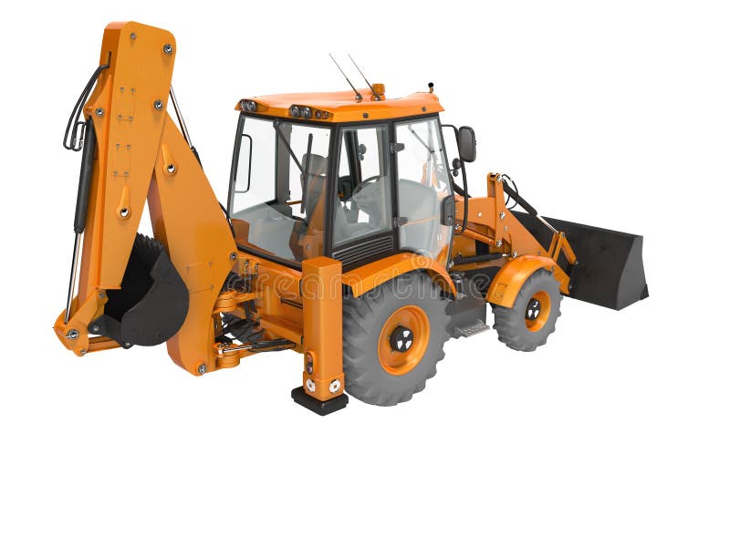 Construction Equipment Excavator Loader with Bucket at the Base of the ...