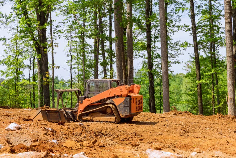 Construction Equipment Excavator, Tractor on a Construction Site Stock ...