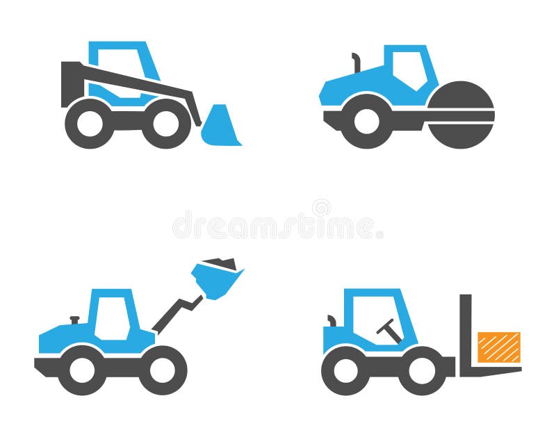 Construction Equipment Icons Set, Flat Design Stock Vector ...