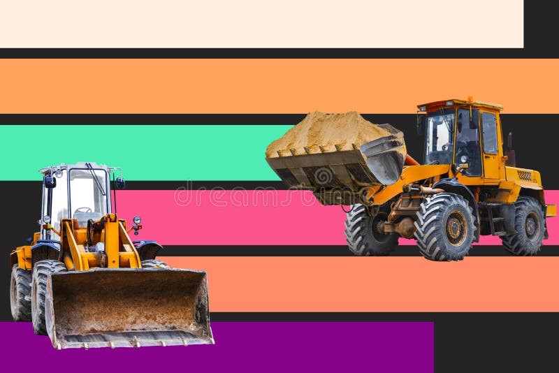 Construction Equipment Illustration. Powerful Construction Wheel Loader ...