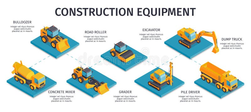 Construction Infographics Set Stock Vector - Illustration of layout ...