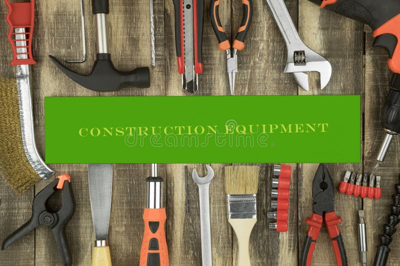 Repair Equipment on a Carpentry Wooden Table Stock Image - Image of ...