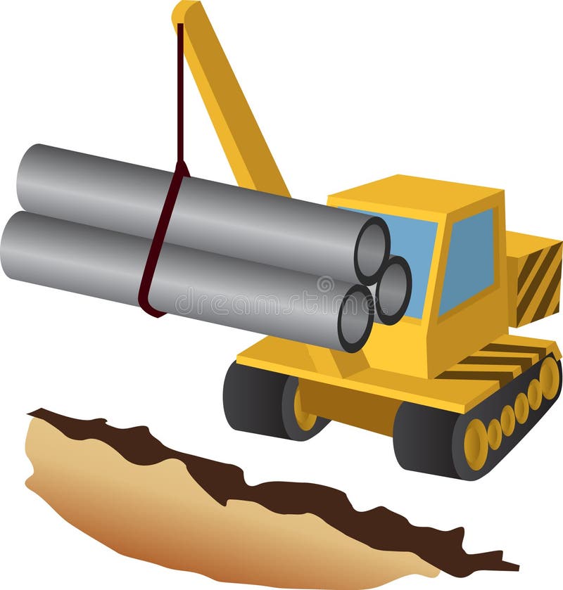 Construction Equipment Lifting Pipes Stock Vector - Illustration of ...