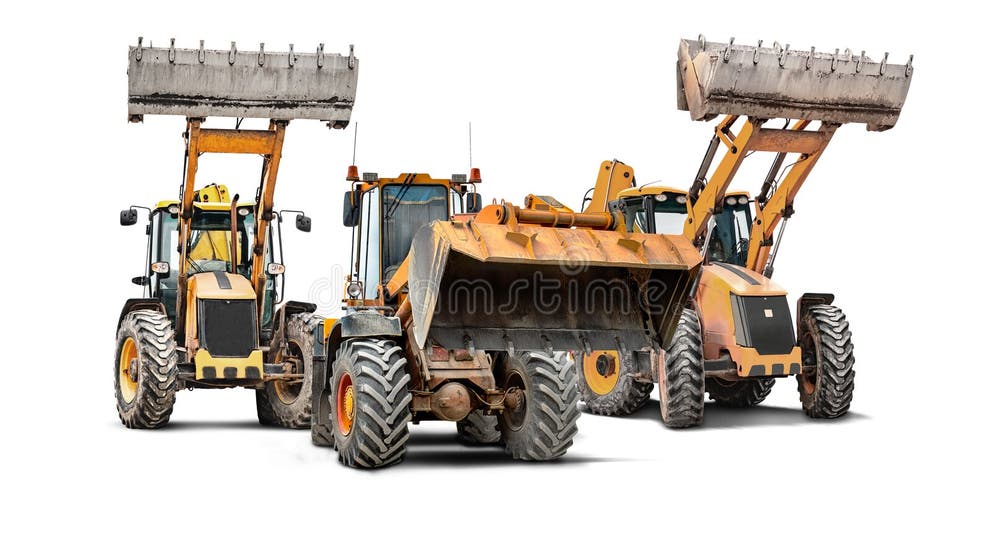 Construction Equipment Lined Up for Rent with Heavy Machinery Ready for ...