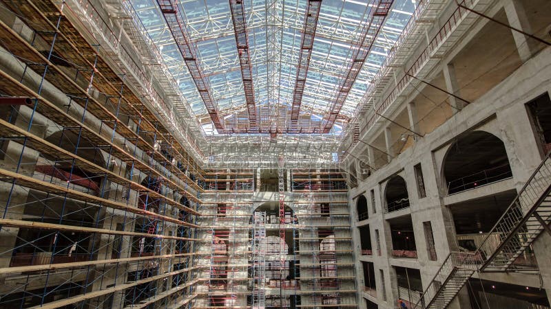 Construction Equipment Material with Scaffolding and Tools Inside the ...