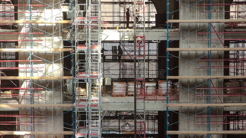 Construction Equipment Material with Scaffolding and Tools Inside the ...