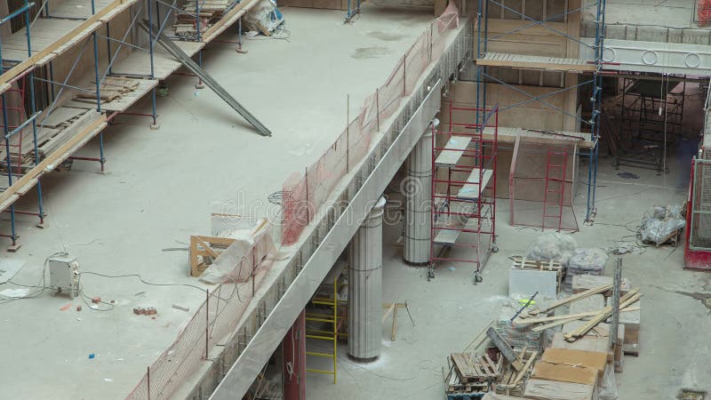 Construction Equipment Material with Scaffolding and Tools Inside the ...