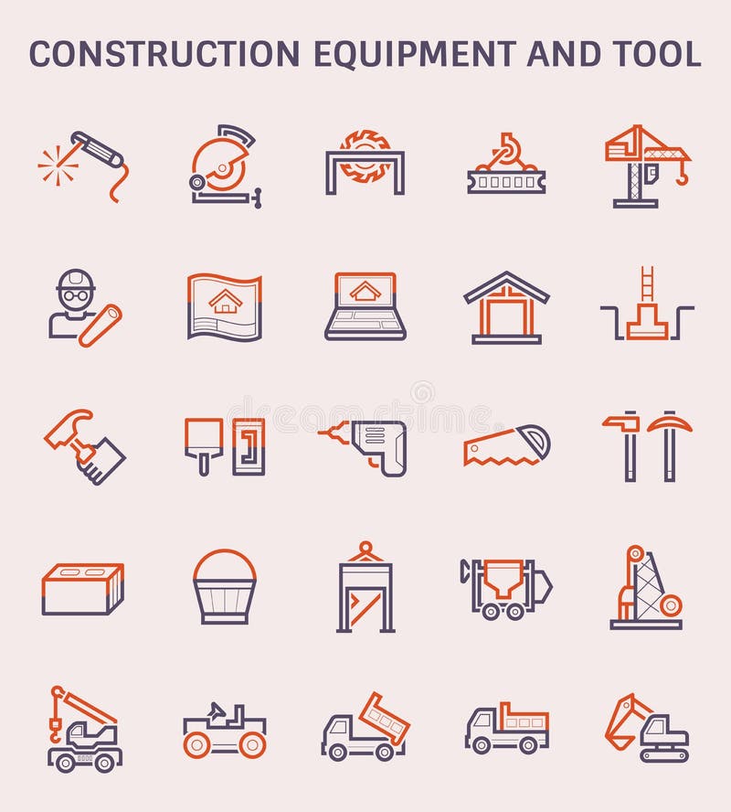 Construction Equipment Icon Stock Vector - Illustration of bucket ...