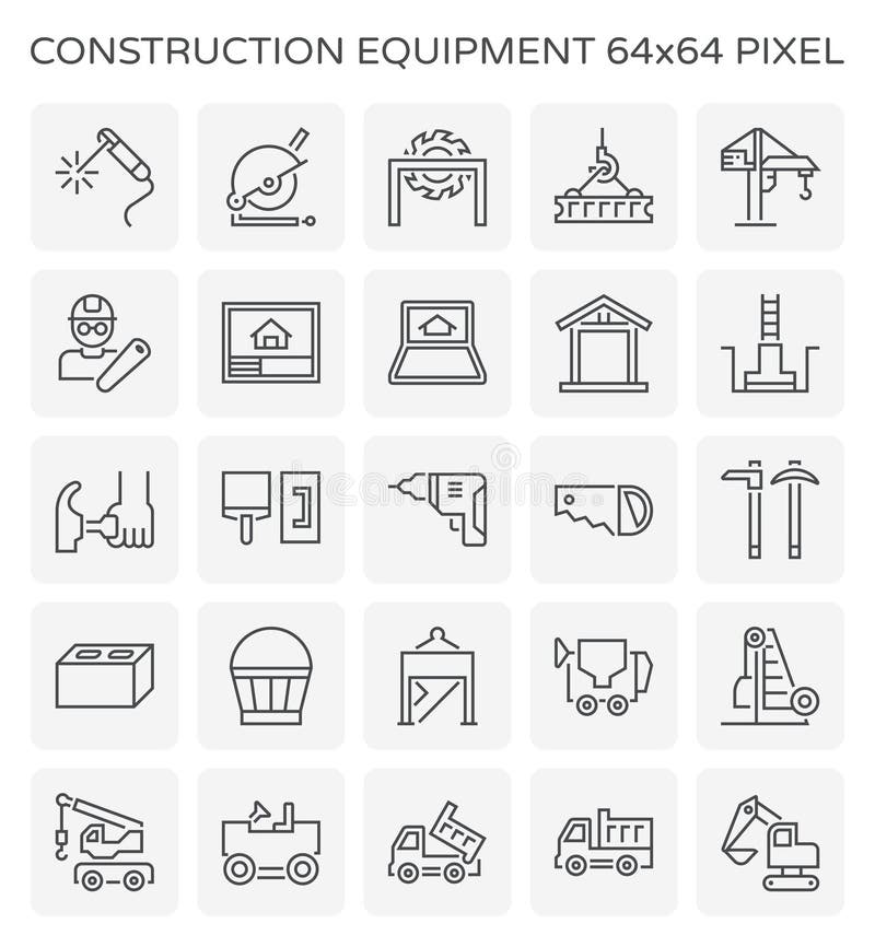Construction Equipment Icon Stock Vector - Illustration of paint ...