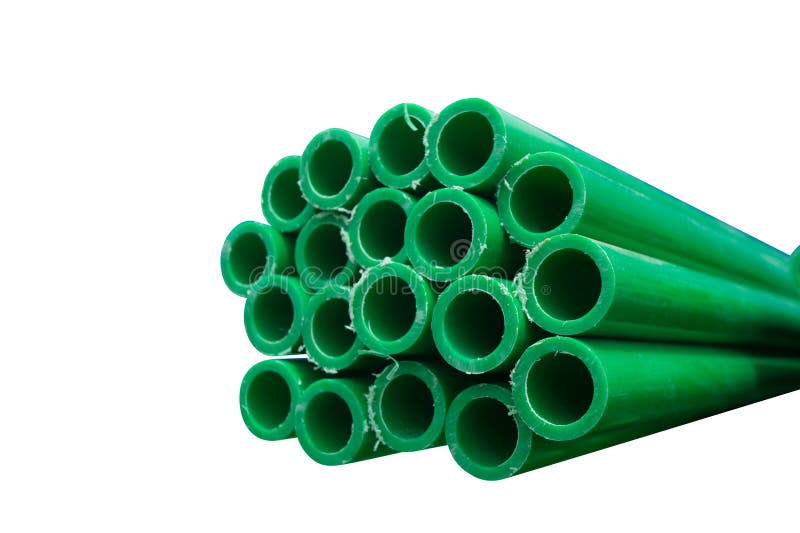 Construction Essentials Vibrant Green PVC Pipes Stock Photo - Image of ...