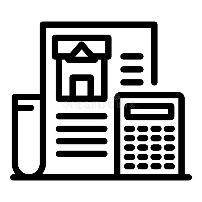 Construction Estimate Icon, Outline Style Stock Vector - Illustration ...