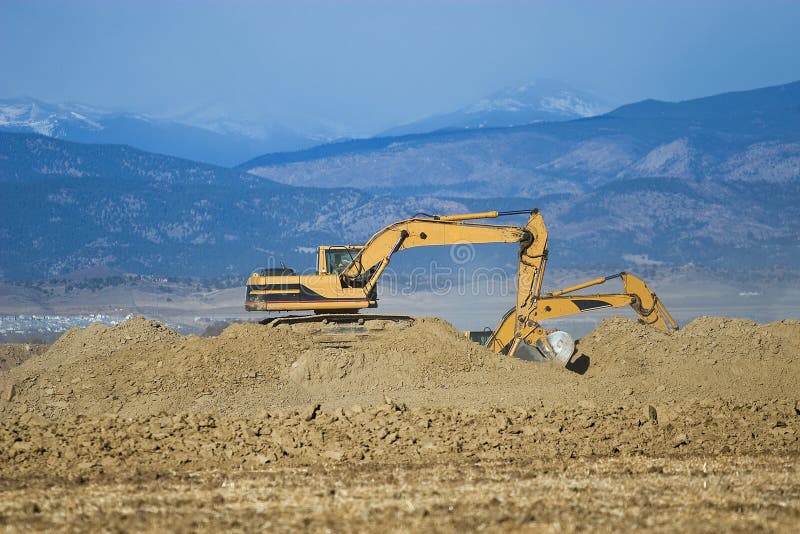 Construction Excavator stock photo. Image of borrow, industry - 22124944