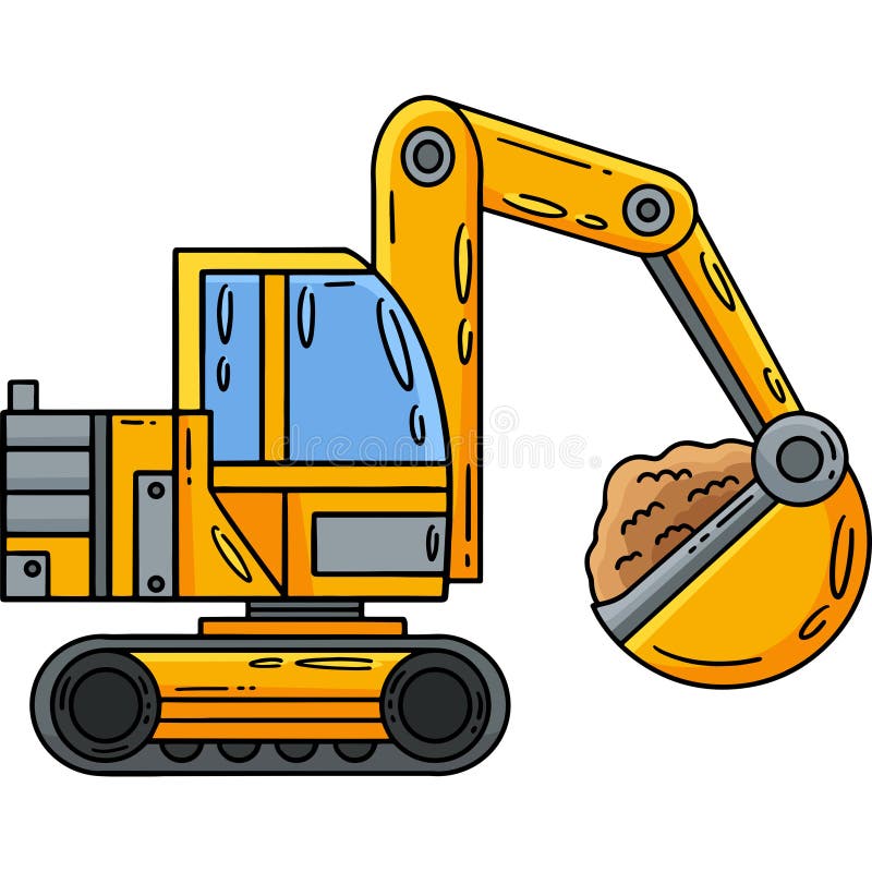 Construction Excavator Cartoon Colored Clipart I Stock Vector ...
