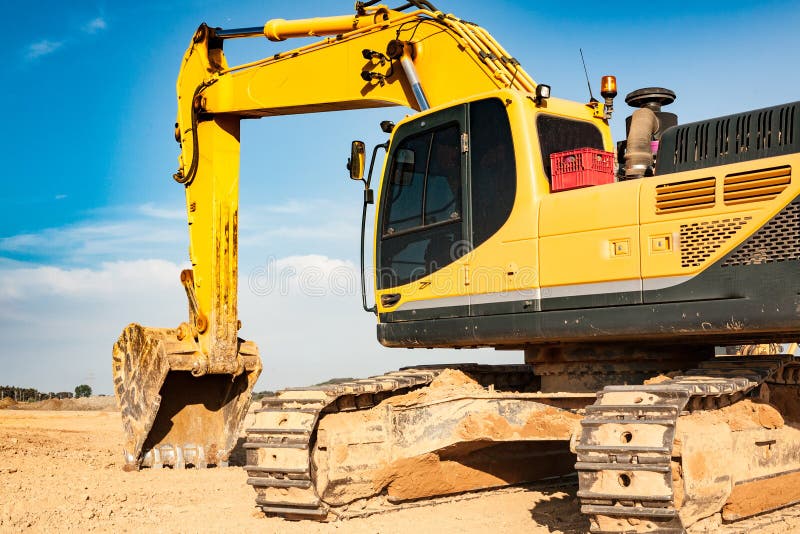 Construction excavator stock image. Image of construction - 92976949