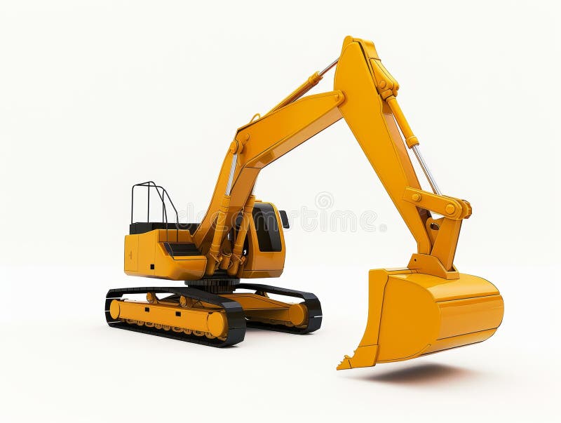 Construction Excavator Cut Out in Background Stock Illustration ...