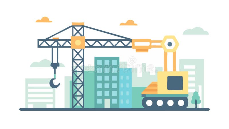 Construction Excavator, Symbolizing Heavy Machinery and Earthmoving ...