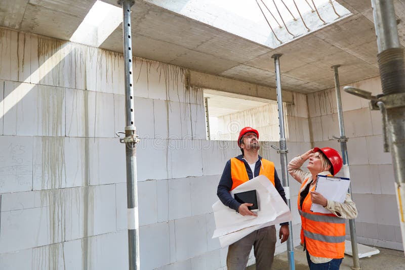 Construction Expert and Architect in the Shell Construction Stock Image ...