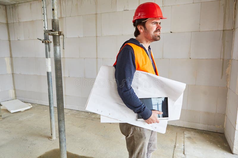 Construction Expert Critically Inspects the Shell Stock Image - Image ...