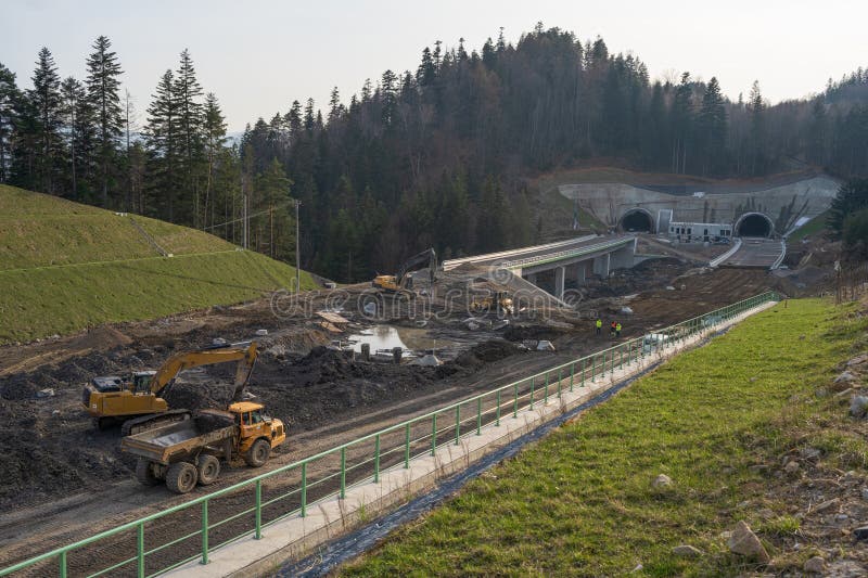 Construction of an Expressway at the Entrance To Tunnels Drilled in the ...