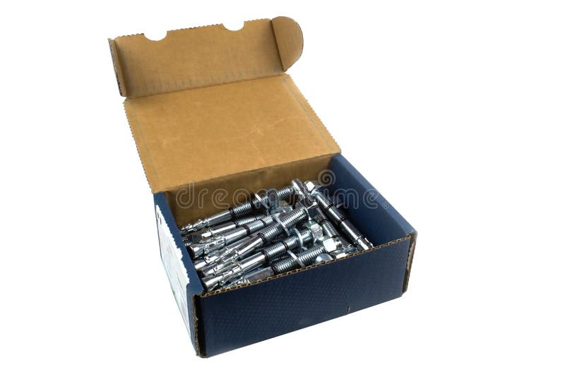 Construction Fastening, Wedge Galvanized Anchor in a Cardboard Carob ...