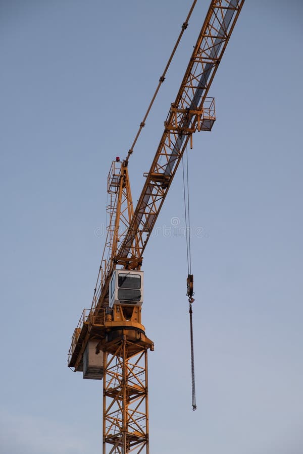 Construction Field Crane in Front of the Blue Sky Stock Photo - Image ...
